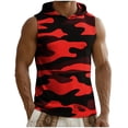 Men's Camouflage Workout Hooded Tank Tops Sports Training Sleeveless ...