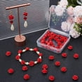 80pcs 2 styles Cinnabar Beads Rose FireBrick 10~12.5x10~12.5x8~9.5mm ...