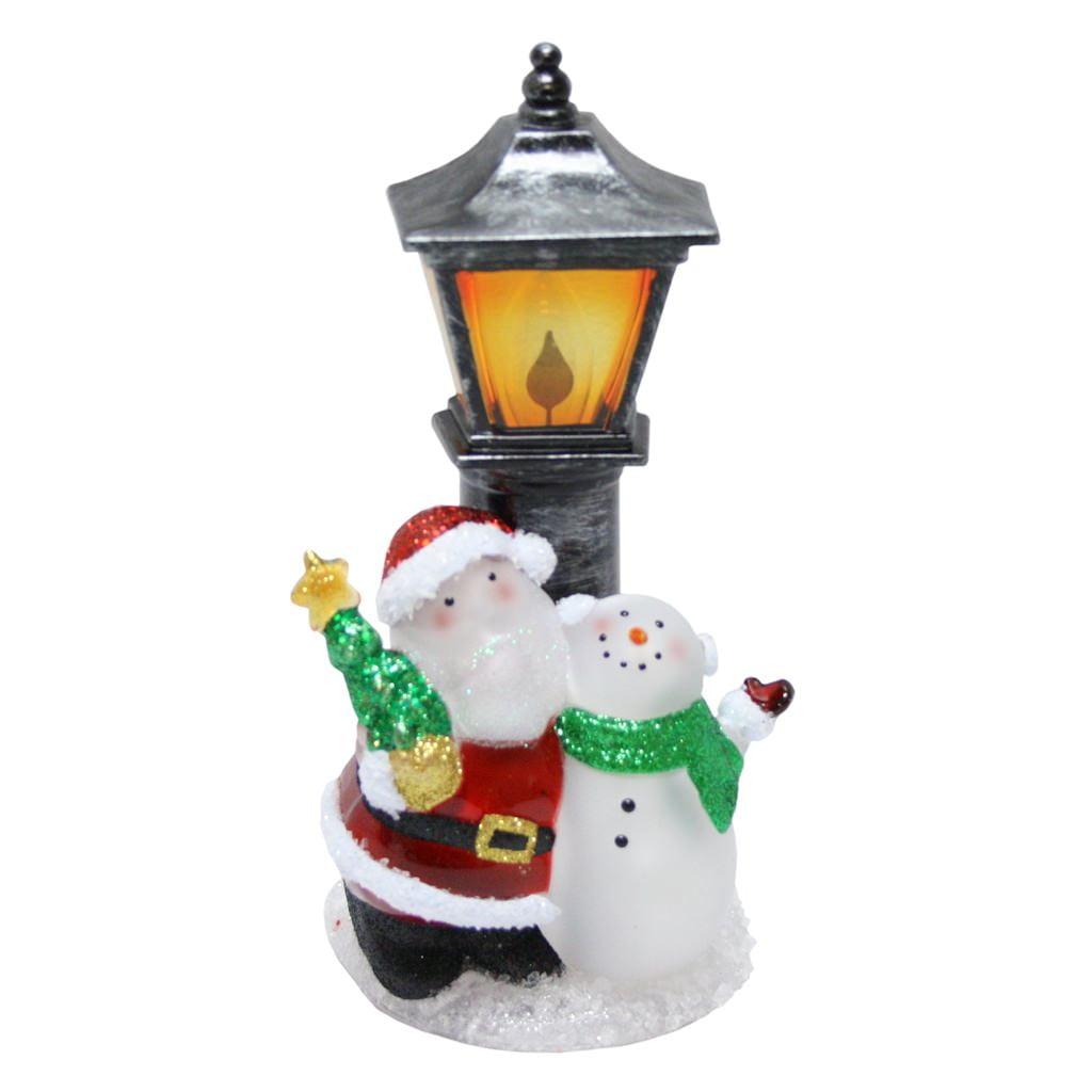 Roman 39057 - 7" Santa Snowman Lamp Post Night Light (169945) - Walmart.com