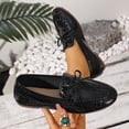 Black Ladies Versatile Casual Shoes Low Cut Design With Tassel Detail ...
