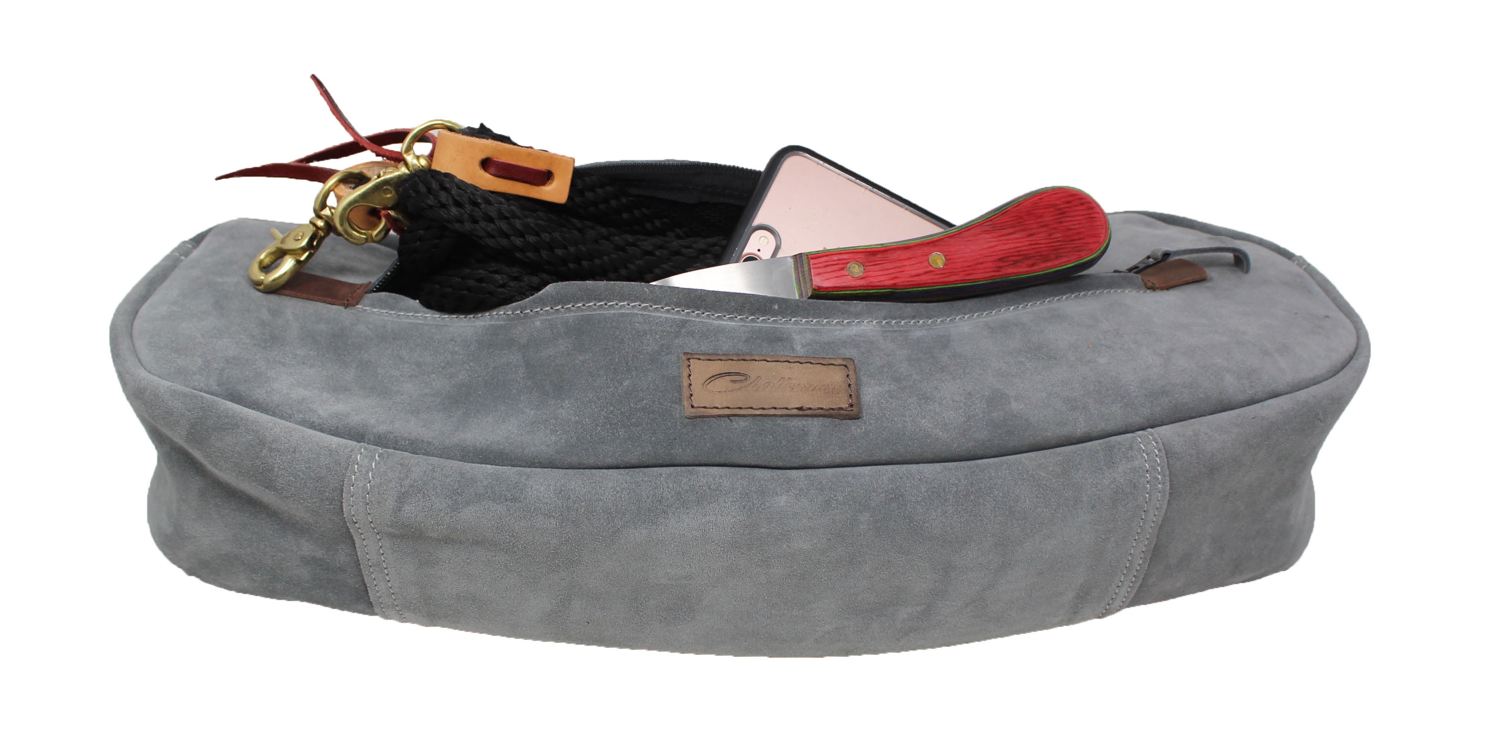 Horse Suede Leather Saddle Trail Riding Cantle Bag Grey 102AA37GY ...