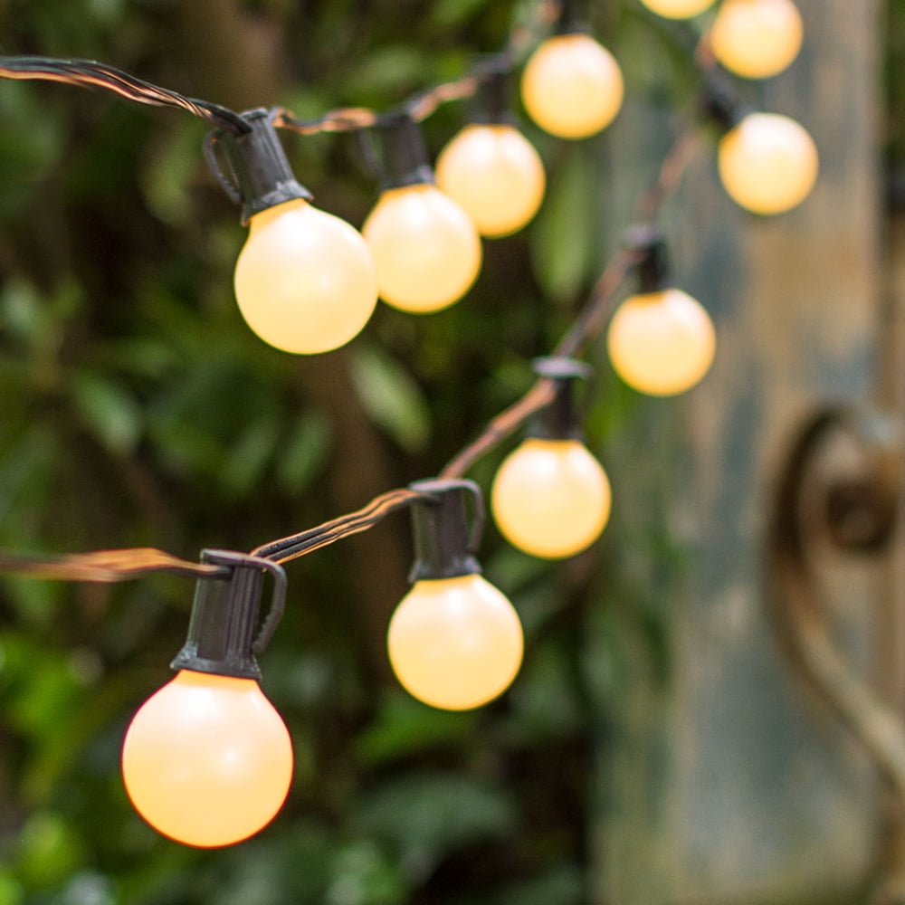 Patio & Bistro Lights Globe String Lights 1.5 Inch E12 100 Foot Black ...