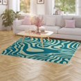 Abstract Wavy Lines Art Carpet Style Living Room Bedroom Rug Soft ...
