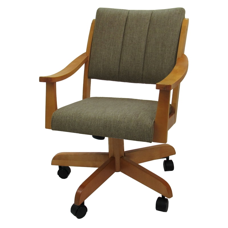 Casa Solid Wood Dining Caster Chair - Basin Beige - Honey - Walmart.com