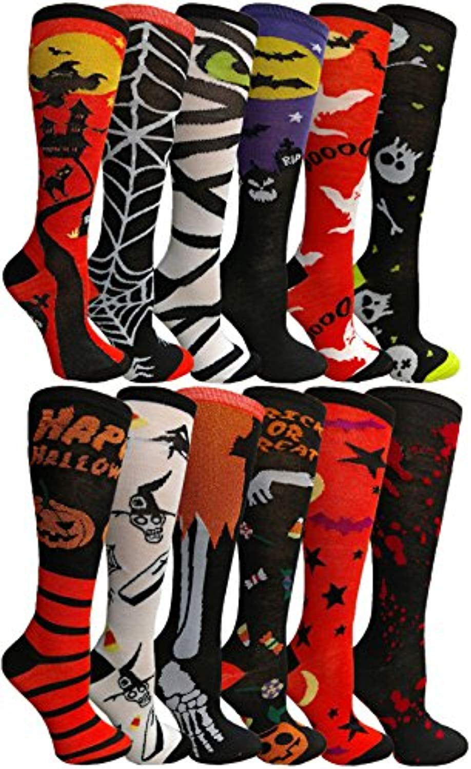 Festive Women's Halloween Socks, Spooky Pumpkin Socks, Crew Sock ...