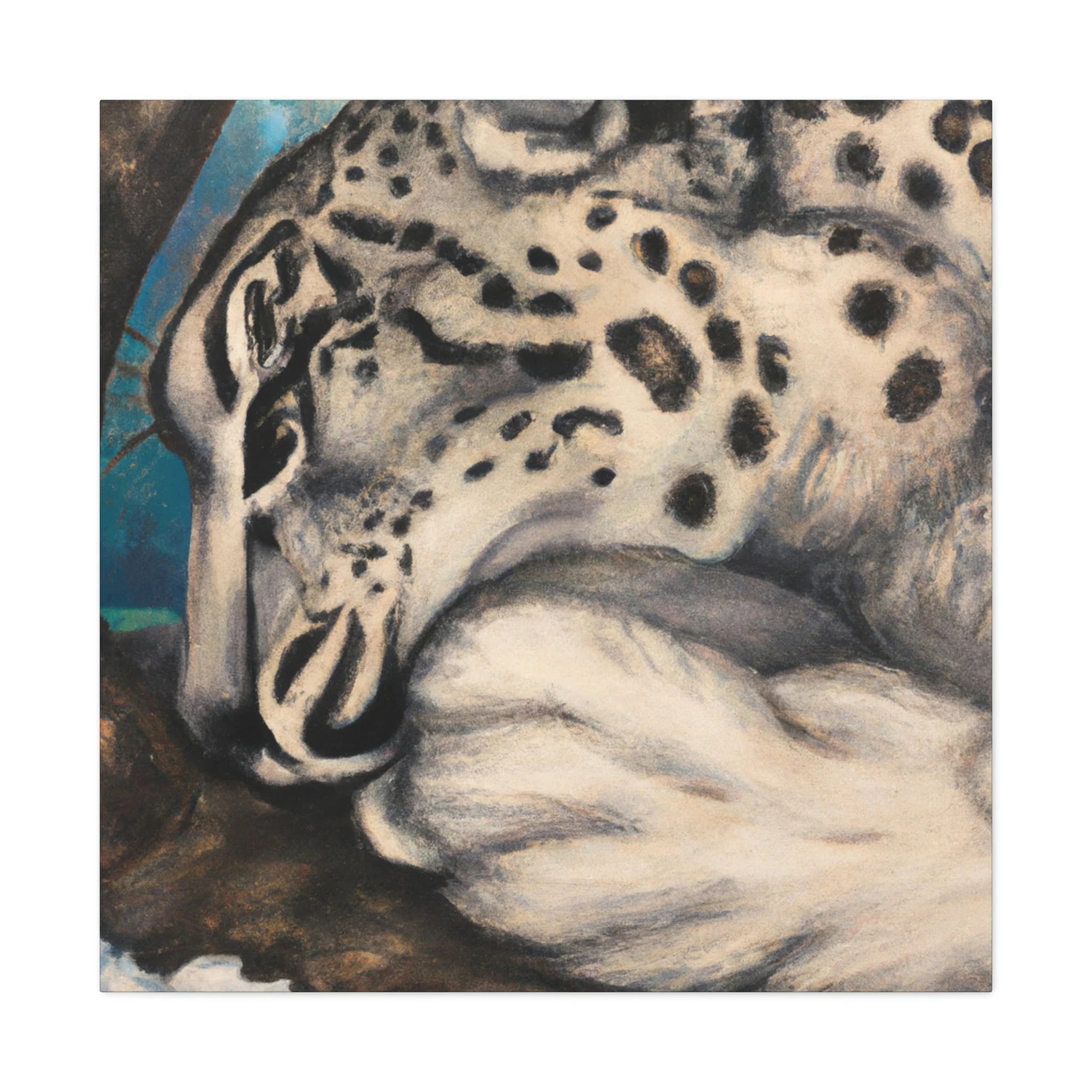 Snow Leopard Silhouette - Canvas - Walmart.com
