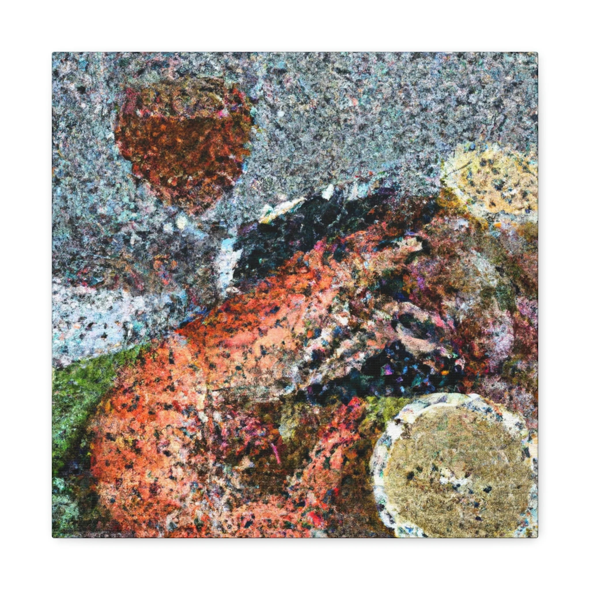 Seafood Symphony Pointillism - Canvas - Walmart.com