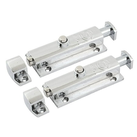 Window Door Security 4" Length Automatic Barrel Bolt Latch Lock Silver ...