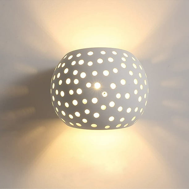 Modern Wall Sconce White Plaster Wall Sconce Led Wall Light Warm White ...