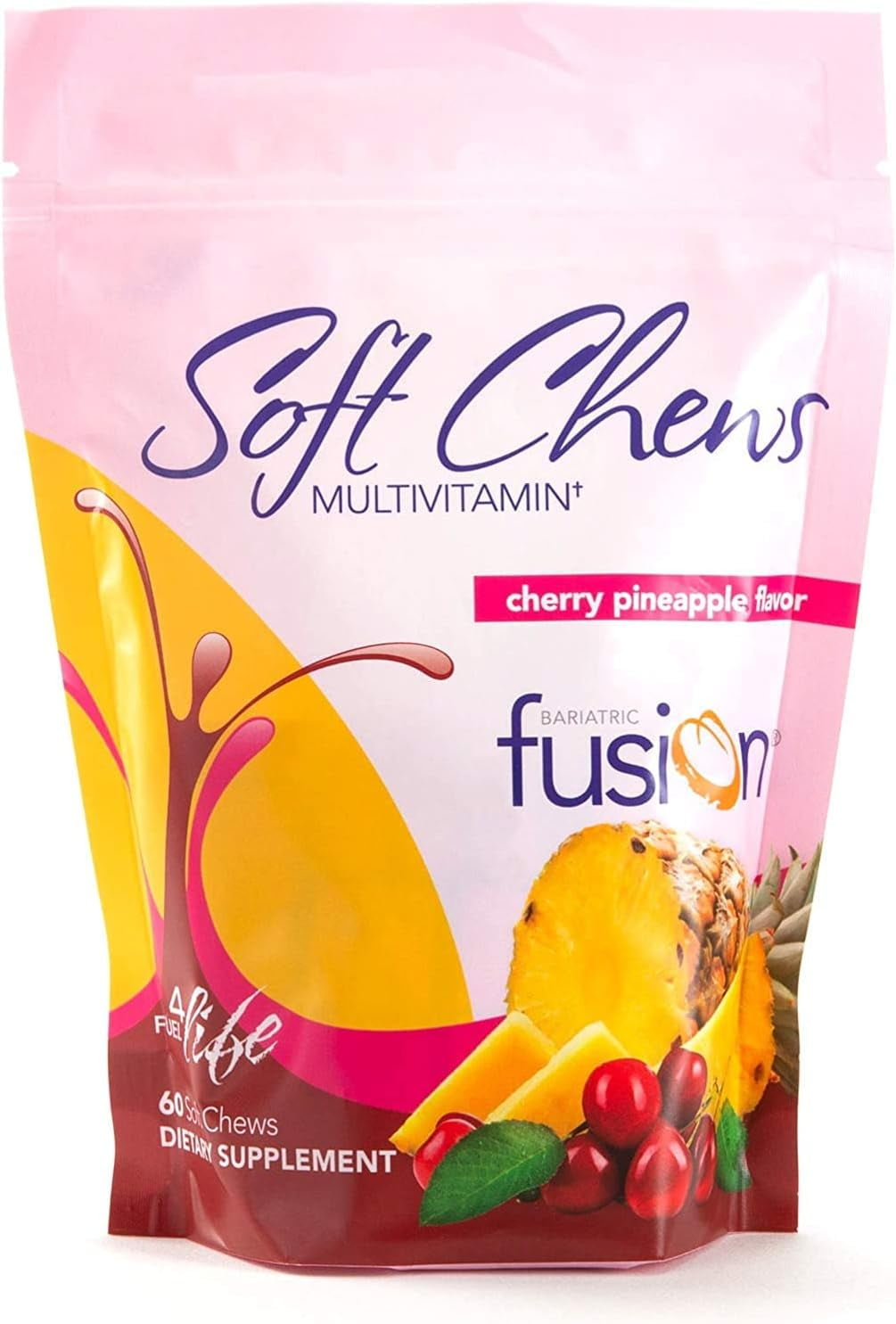 Bariatric Fusion Multivitamin Cherry Pineapple Flavor | 30 Servings | 60 Soft Chews | Bodega ...
