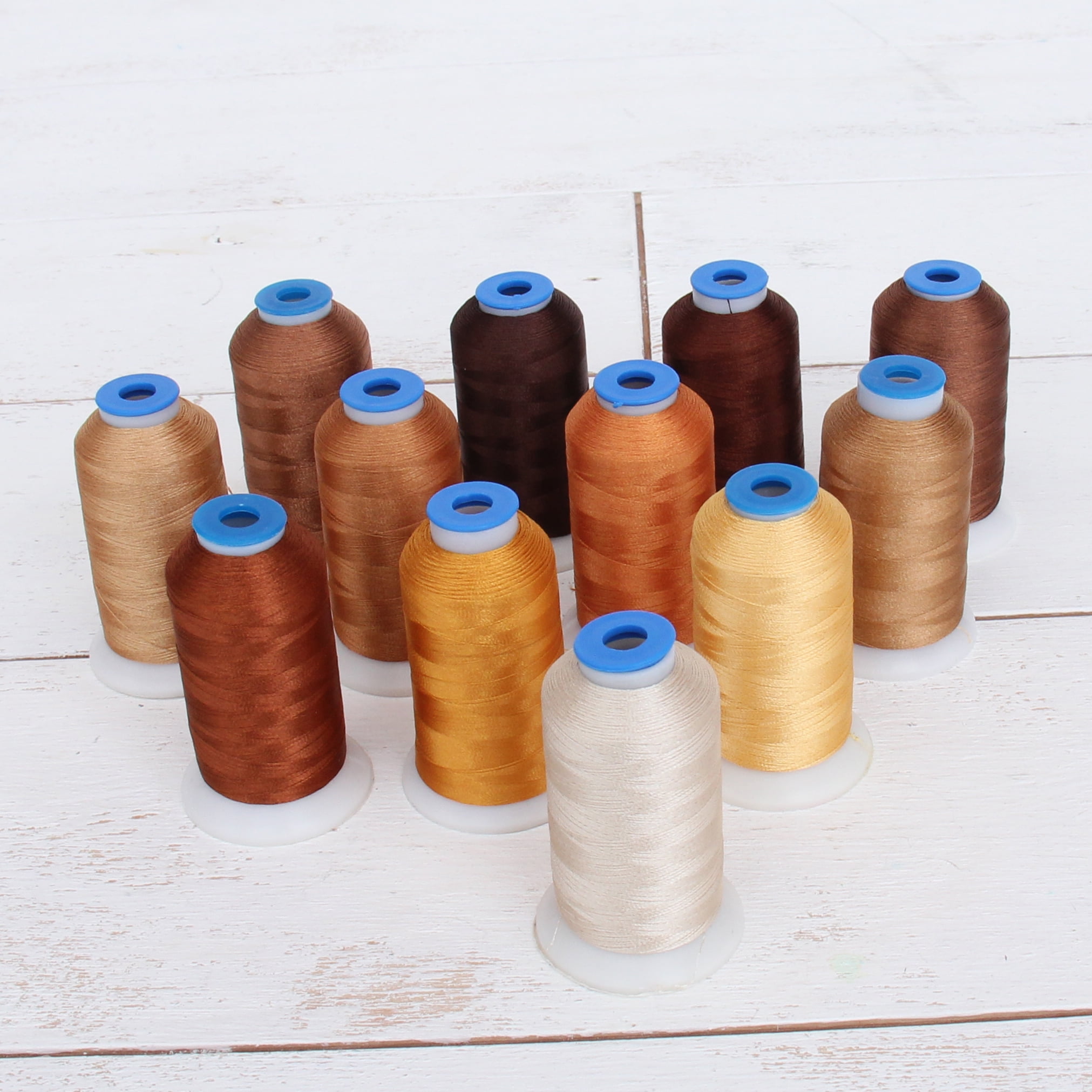 12 Cone Brown/Tan Color Builder Polyester Thread Set by Threadart ...
