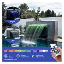 3-Tier Coastal Lighthouse Waterfall Fountain with LED Lighting for ...