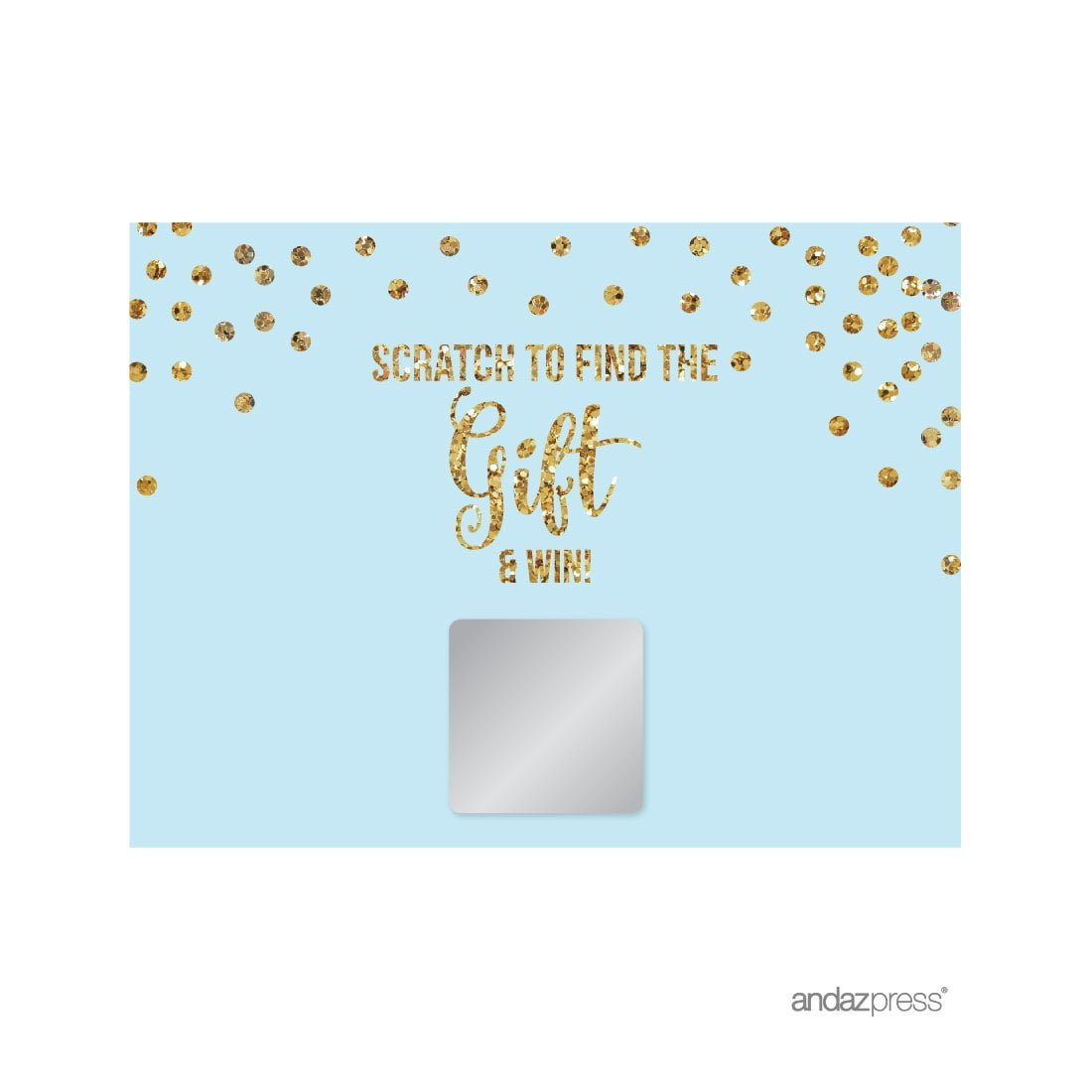 Light Blue Gold Glitter 1st Birthday Games & Activities Scratch Off ...