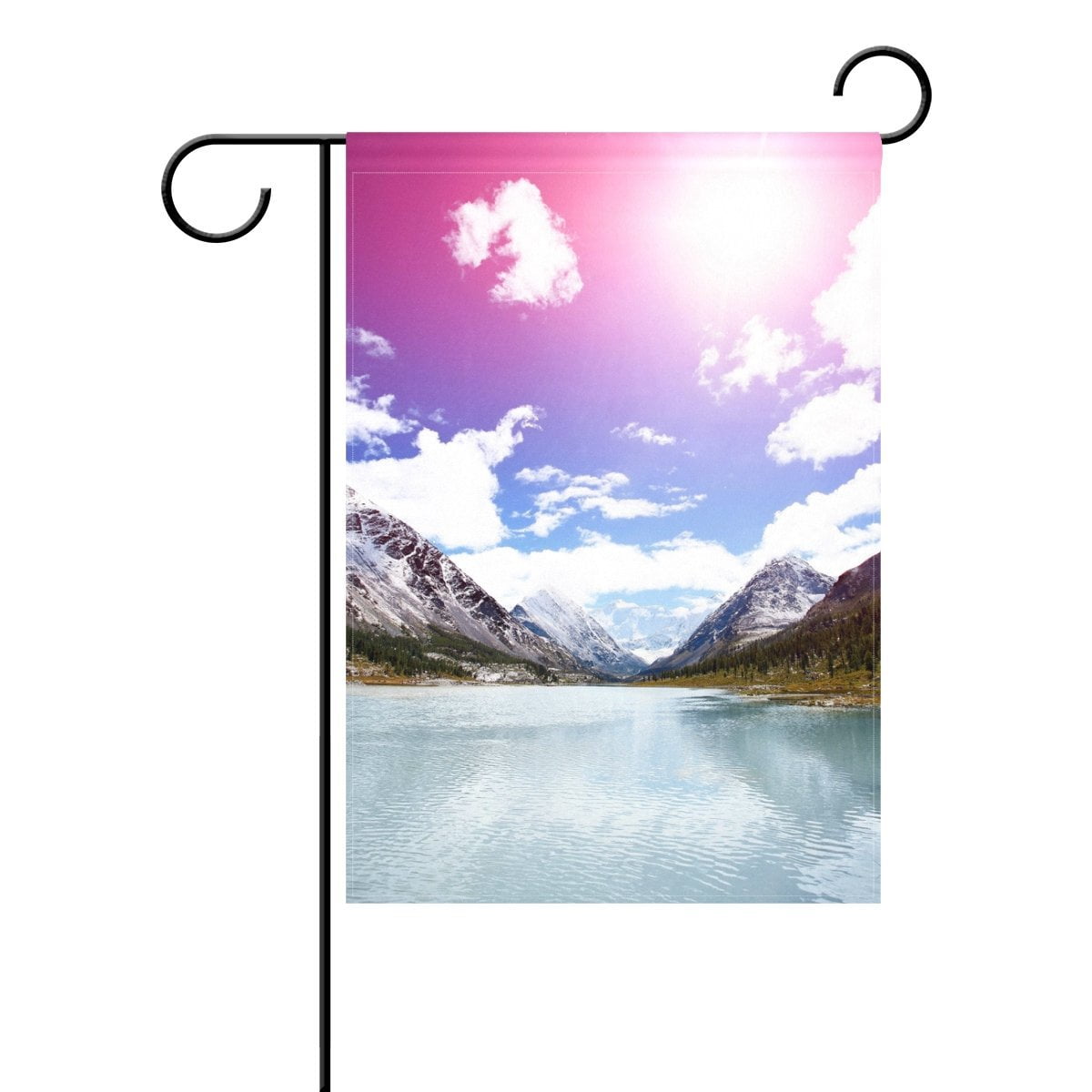 POPCreation Beautiful Mountain Lake Garden Flag Landscape Nature ...