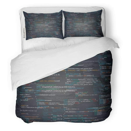 HATIART 3 Piece Bedding Set Blue Program Abstract Programming Code ...