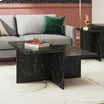 COSVALVE White High Gloss Marble Coffee Table 41"x20"x14" for Living ...