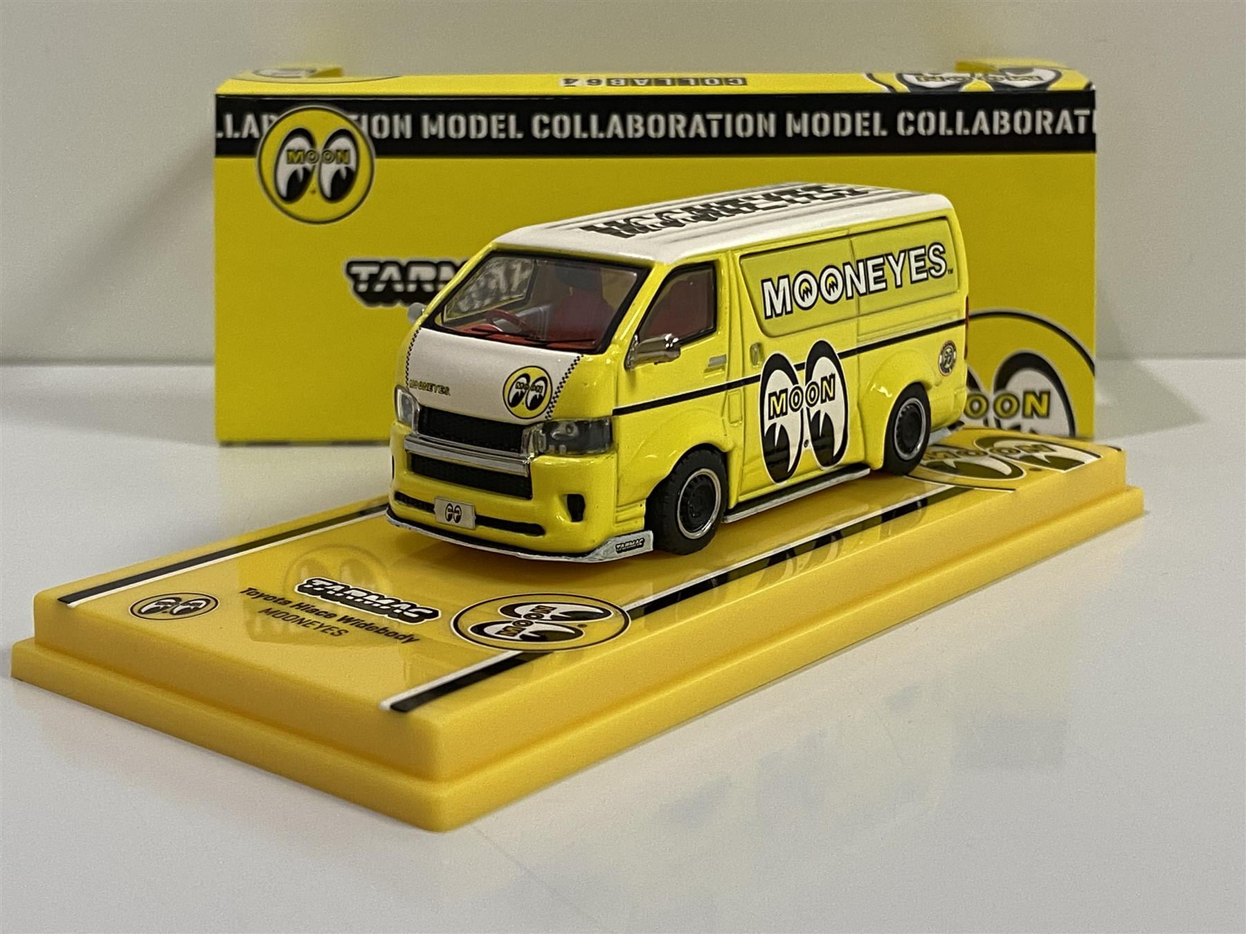 Toyota Hiace Widebody MOONEYES Yellow 1:64 Scale Tarmac Mooneyes ...