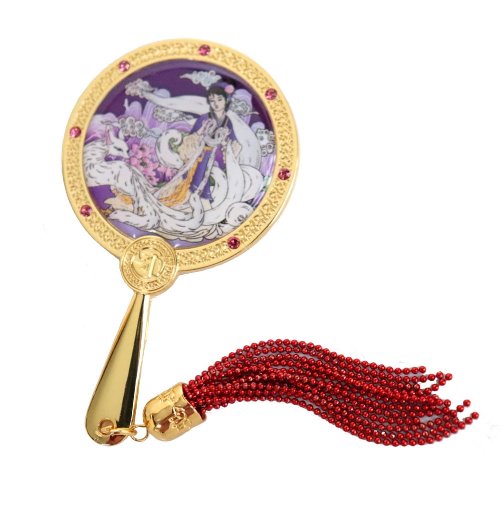 Feng Shui 9 Tailed White Fox Love Mirror
