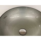 Round Foil Underlay Bathroom Sink Silver Tempered Glass Vessel Sink ...