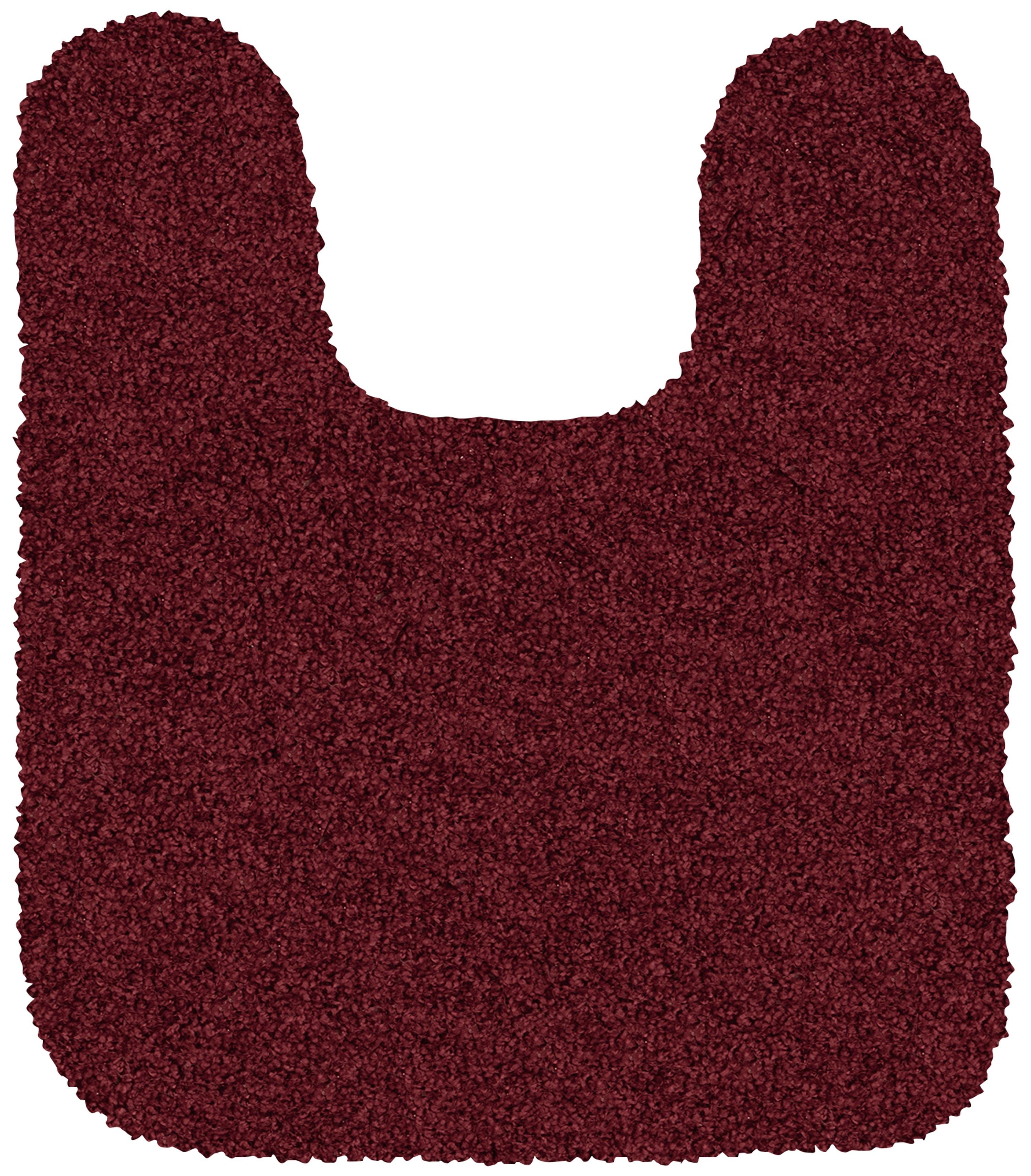 Mainstays Basic Bath Rug, Merlot, 19.5" x 22" Contour - Walmart.com