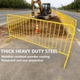 2 Pack 6.5FT Interlocking Steel Barricade, Adjustable Base Crowd ...