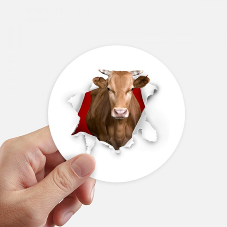 Animal Paper Break Shocks Bulls Sticker Round Wall Suitcase Laptop ...