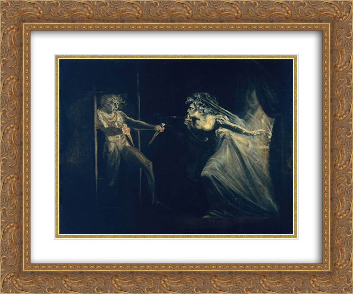 Henry Fuseli 2x Matted 24x20 Gold Ornate Framed Art Print 'Lady Macbeth ...