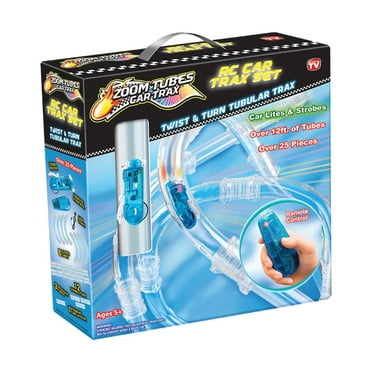 ZOOM TUBES CAR TRAX, 25-Pc RC Car Trax Set with 1 Blue Racer and Over ...