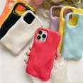 Bright Solid Color Curly Wave Soft TPU Case Compatible with iPhone Case ...