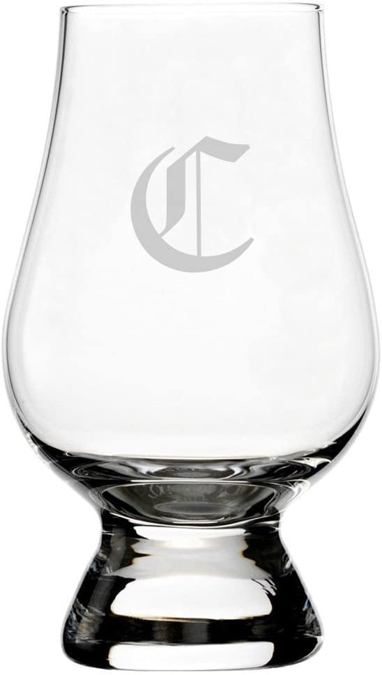 Old English Etched Monogram Glencairn Crystal Whisky Glass Letter C ...