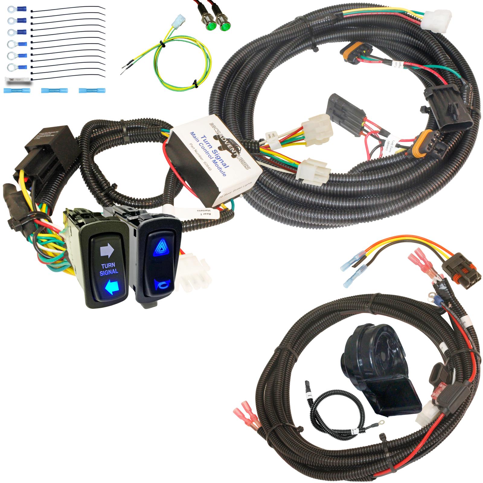 MCSADVENTURES Vertical Rocker Turn Signal with Horn/Hazard Combo Kit ...