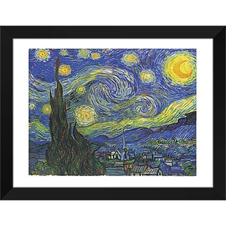Vincent Van Gogh Framed Art Print 36x28 "Starry Night" - Walmart.com