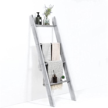 Solid Bamboo Wood A-Shaped Display Shelves, Classic 4-Tier Ladder ...