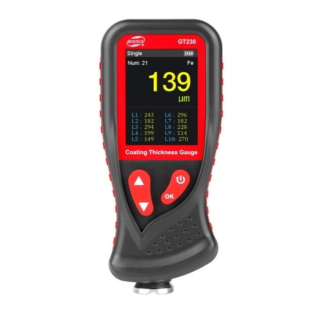 GT230 Handheld Coating Thickness Gauge Color Screen Thin Film Paint ...