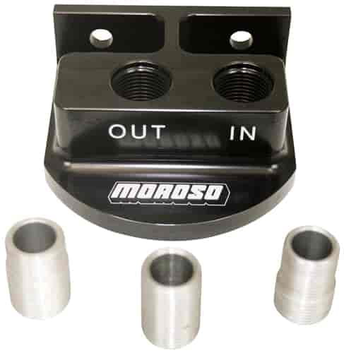 Moroso 23767 Remote Oil Filter Mount Top Port Style Billet Aluminum -10 ...