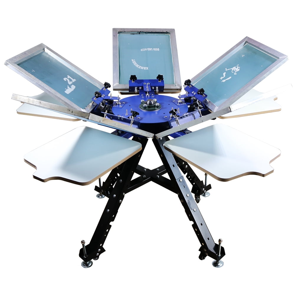 TECHTONGDA 5 Color 5 Station Double Rotating Screen Printing Press ...