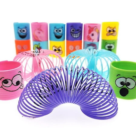 12pcs Mini Rainbow Magic Springs Toys Happy Face Unicorn Kids Birthday ...