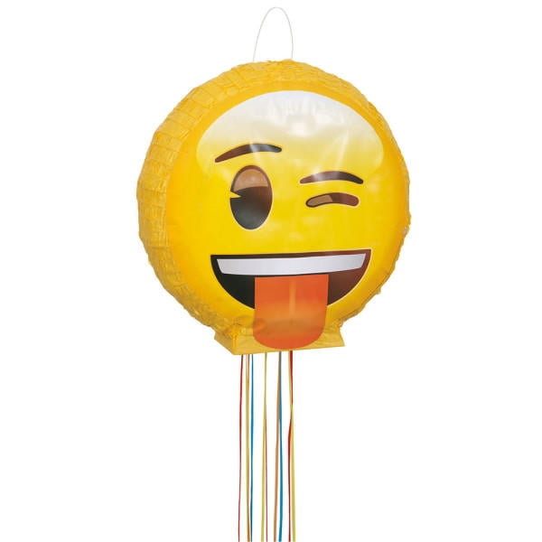 Emoji Party Supplies - Wink Emoji Pinata Party Game, Pull String ...
