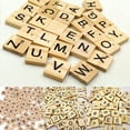 Naierhg 100Pcs Wooden Alphabet Tiles Letter Number Bolcks DIY Crafts ...