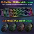Wired Gaming Keyboard and Combo, Backlit, 60% Mini Macro Membrane ...