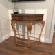 DecMode 41" x 33" Gold Metal Embossed Leaf Console Table with Ornate ...