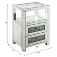 ACME Noralie Storage Accent Table in Clear and Mirrored - Walmart.com