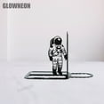 GLOWNEON Astronaut Rocket Bookends, Metal Holders for Office, Shelves ...
