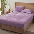 Milk Velvet Fitted Sheet Set with Pillowcases，queen size sheet set ...