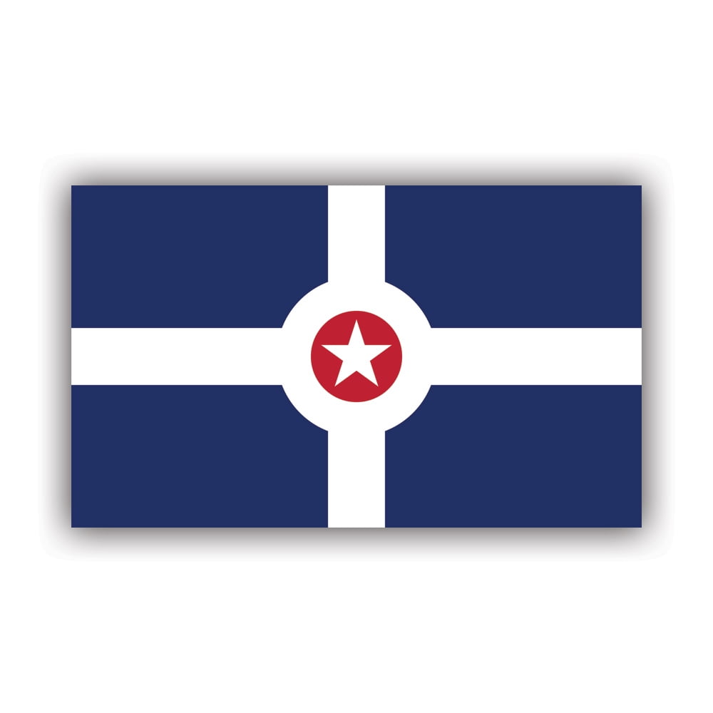Indianapolis Flag Sticker Decal - Self Adhesive Vinyl - Weatherproof ...