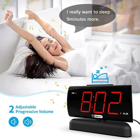Digital Alarm Clock Bedside LED Digital Clock Clock 90 Degree Rotating ...