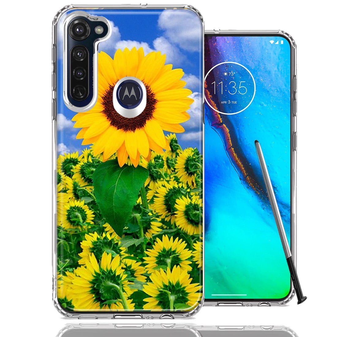 MUNDAZE For Motorola Moto G Stylus Sunflowers Design Double Layer Phone ...