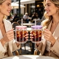 (A set of 2) 17oz Double Wall PS Cup with Straw & Lid - Reusable ...