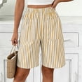 Bermuda Shorts For Women Knee Length Beach Striped Cruise Packing ...