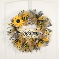 Bee Day Wreath 18 Inches, Artificial Sunflower & Bee Welcome Sign with ...